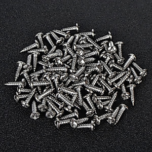 Jigreat #6 x 1/2" Pan Head Wood Screws Stainless Steel 304 (18-8) Phillips Drive 100 Pieces Round Head Full Thread SS Screw