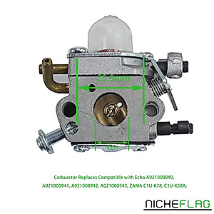 NICHEFLAG C1U-K78 Carburetor with P021002921 Air Cleaner Case Assembly A226001410 Air Filter for Echo Blower PB200 PB201 ES210 ES211 Shredder and Shindaiwa EB212 SV212 EB212 Blowers