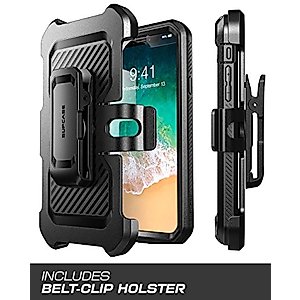 SUPCASE Unicorn Beetle Pro Series Case Designed Designed for iPhone X, with Built-In Screen Protector Full-body Rugged Holster Case for Apple iPhone X / iPhone 10 (2017 Release) (Black)