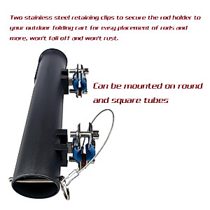 Folding Wagon Cart Umbrella and Fishing Rod Holder - Ideal for Wagon Cart, Garden, Gorilla, and Camping Carts - No Drilling Required