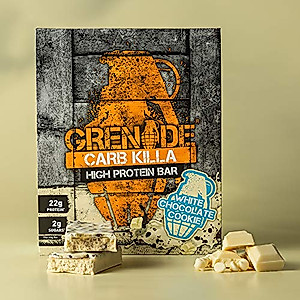 Grenade Carb Killa High Protein and Low Sugar Candy Bar, 12 X 60 g - White Chocolate Cookie