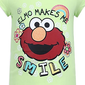 Sesame Street Girls' Modern/Fitted, Green Elmo Smile, 12 Months