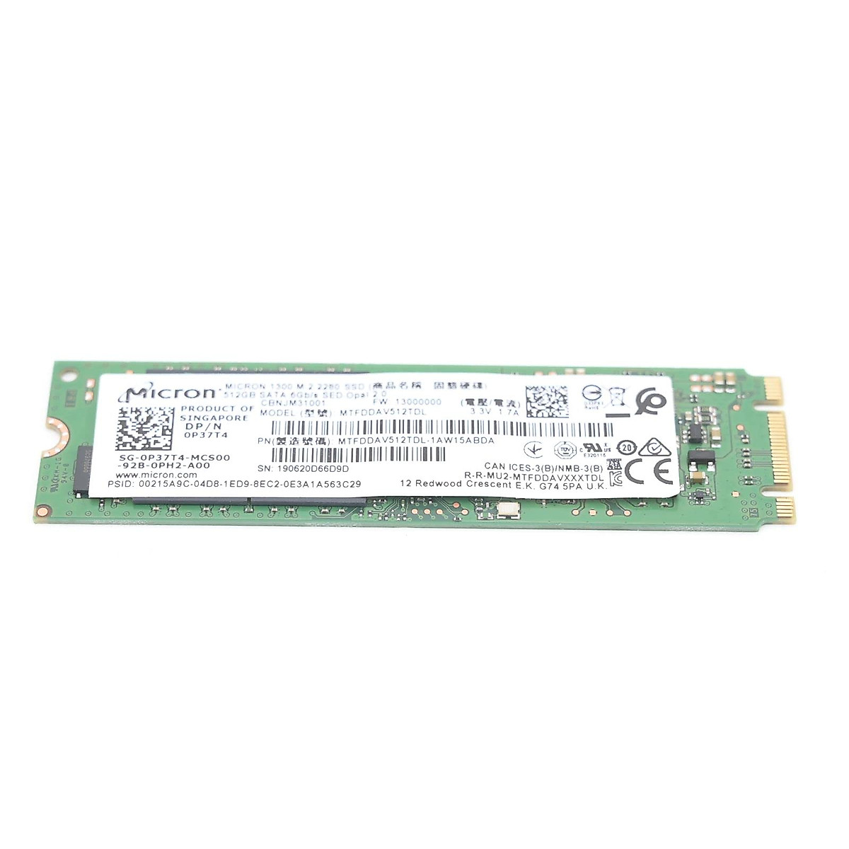 Ebid-Dealz Replacement for 512GB SATA M.2 Solid State Drive Micron 1300 MTFDDAV512TDL-1AW1ZABYY P37T4