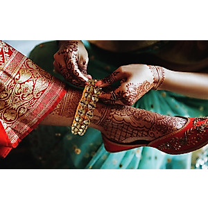 MBI Bharatnatyam and kathak dancing Anklet (Ghungroo) |Musical Instrument Dancing gear| Indian Classical Dancers Anklet (Yellow Padded 2 Row with 40 Bells)