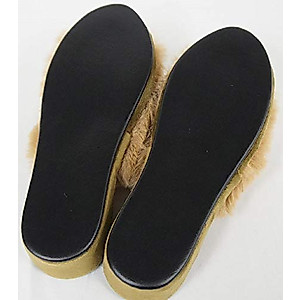 Elegant Interior 71029SP-BR Fur Slippers with 1.6-inch (4 cm) Heel, Brown, M Size