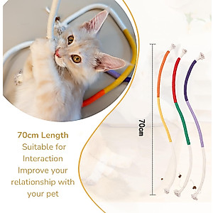 Petelligent 3-Pack Bent Cat Rope Toy, Pet Chew Toys, Interactive Tease Toys for Cats and Kittens, Bite-Proof Playthings, Cotton Rope Kitten Toys for Dental Care and Stress Relief, Pet Supplies