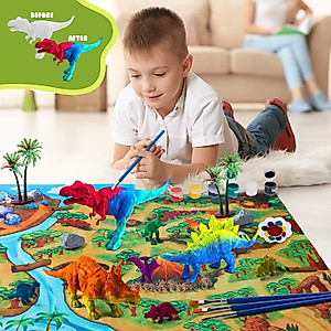 Retruth Dinosaur Painting Kit for Kids, Dinosaur Toys for Kids Age 4 5 6 7 8, Paint Your Own Dinosaur Arts & Crafts Painting Kits for Kids Age 4-8, for Kids Boys Girls