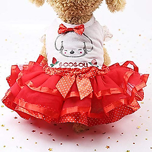 Puppy Outfits for Small Dogs Female Pet Cat Dress Fruit Princess Summer Breathable Dress Clothes Cat Sweater for Cats Coats