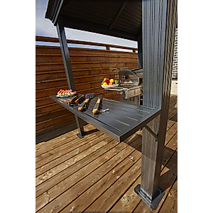 Sojag 5' x 8' Mykonos BBQ Grill Gazebo Outdoor Weather-Resistant Aluminum Frame Shelter Dark Grey