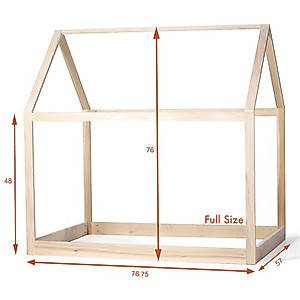 House Bed Frame Full Size Made in the USA - No Legs