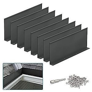 Daisypower 12 Pack Gutter Valley Splash Guards,Rainwater Roof Rain Diverter Downspout Gutter Guards for House Shingle Straight Roofs Corner,10 Inch Each