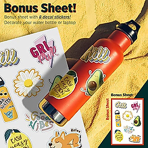 Happy Holiday Seasonal Planner Stickers - 500+ Cute Stickers for Daily Planners – Monthly Events, Halloween, Calendars, Journal, Female Empowerment, Teachers, 6 Water Bottle Stickers Pack