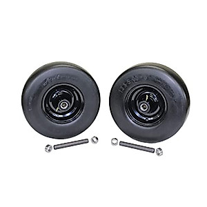 2 Pack 13x5.00-6 Black No Flat Front Solid Tire Puncture Proof Assemblies