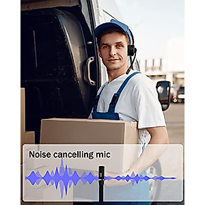 ASIAMENG Bluetooth Headset with USB Dongle/Adapter, Single-Ear Wireless Headset with Noise Cancelling Microphone Mute Key Charging Base/Stand for Computer PC Laptop Cell Phones Trucker Office Home