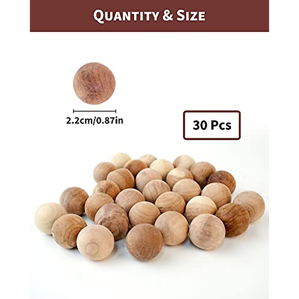 MoHern Cedar Balls for Clothes Storage, 30 Pcs Cedar Blocks for Clothes Storage, Cedar Chips for Clothes Storage