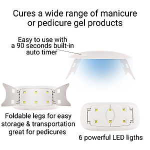 Alice & Bella - UV Nail Lamp +Top Coat Bundle For Any Gel Nail Product Application: Semi Cured Strips, Wraps, Art Stickers, Base Rubber Gel, Natural & Acrylic Nails - Ideal for Home DIY and Nail Salon