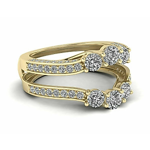 Om Jewellers 1.00 Ct Round Diamond Enhancer Wrap Engagement Wedding Ring 14K Yellow Gold Over (8.5)