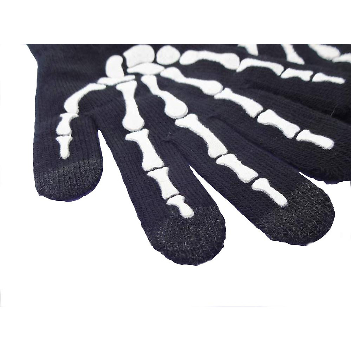 Glovion Skeleton Gloves Winter Gloves for Women Touch Screen Gloves Unisex Skull Full Finger Gloves for Christmas Party Costume Adult Skeleton Hand Gloves