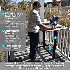 BetterHabitat Portable Height Adjustable Home Work Desk | Extremely Versatile & Durable | Imagine the Possibilities | Weatherproof: Indoor or Outdoor! 36"x24", Height Adjusts 30"- 46" | 3 yr warranty