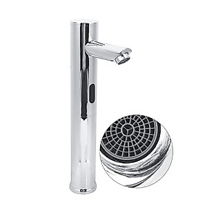 G1/2" Automatic Induction Bathroom Faucet, Copper Smart Touchless Hands Free Kitchen Sink Mixer Faucet with Control Box, Hose, Connector