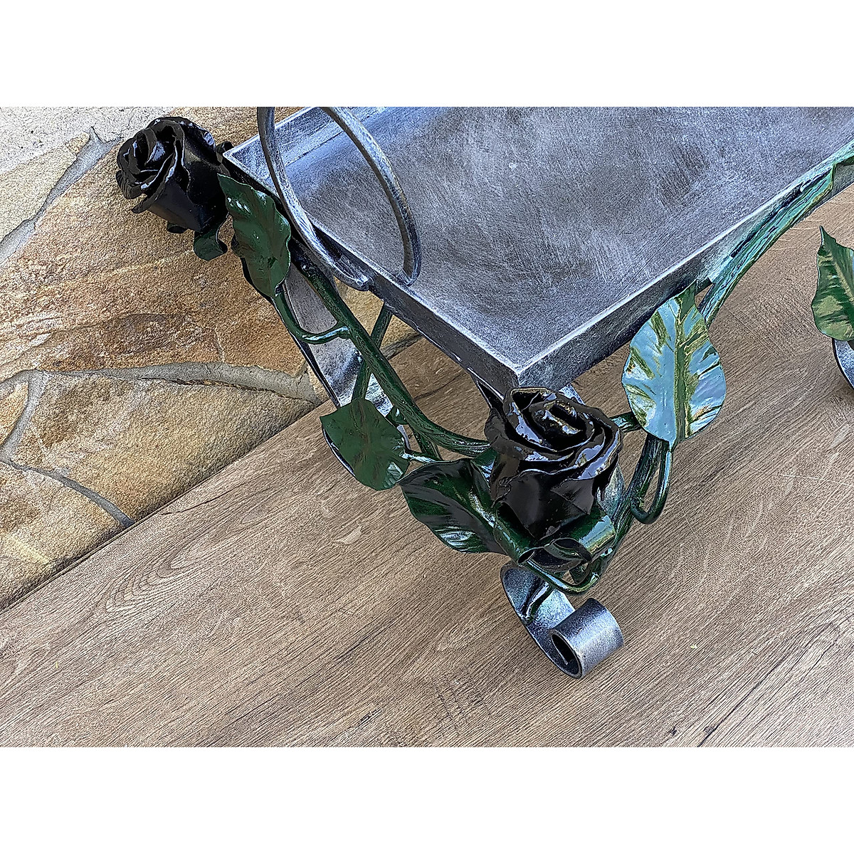 Breakfast in bed tray, table, iron anniversary gift for her, rose, floral, serving tray, coffee table, iron gift, iron gift for her, bed tray, tray