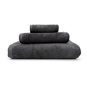 Lincoln & Palm 3 Piece Turkish Towels Set, Thick, Soft, Plush 700 GSM Spa & Hotel Quality, Silver Infused SILVERbac | Bath 58x30, Hand 30x16, Face Wash Cloth 13x13 (3 Piece Towel Set, Charcoal)