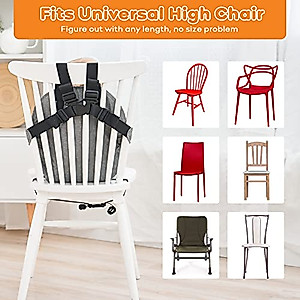 Portable Safety Seat Harness for Baby High Chair, Foldable Washable Cloth Harness Chair Ajustable Straps for Infant Feeding, Universal Baby Dining Desk Safety Harness for Travel, Home, Restaurant