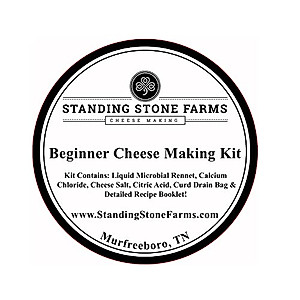 Standing Stone Farms Basic Beginner Cheese Making Kit - Mozzarella, Burrata, Burricota, Chevre, Ricotta, Mascarpone & Butter!