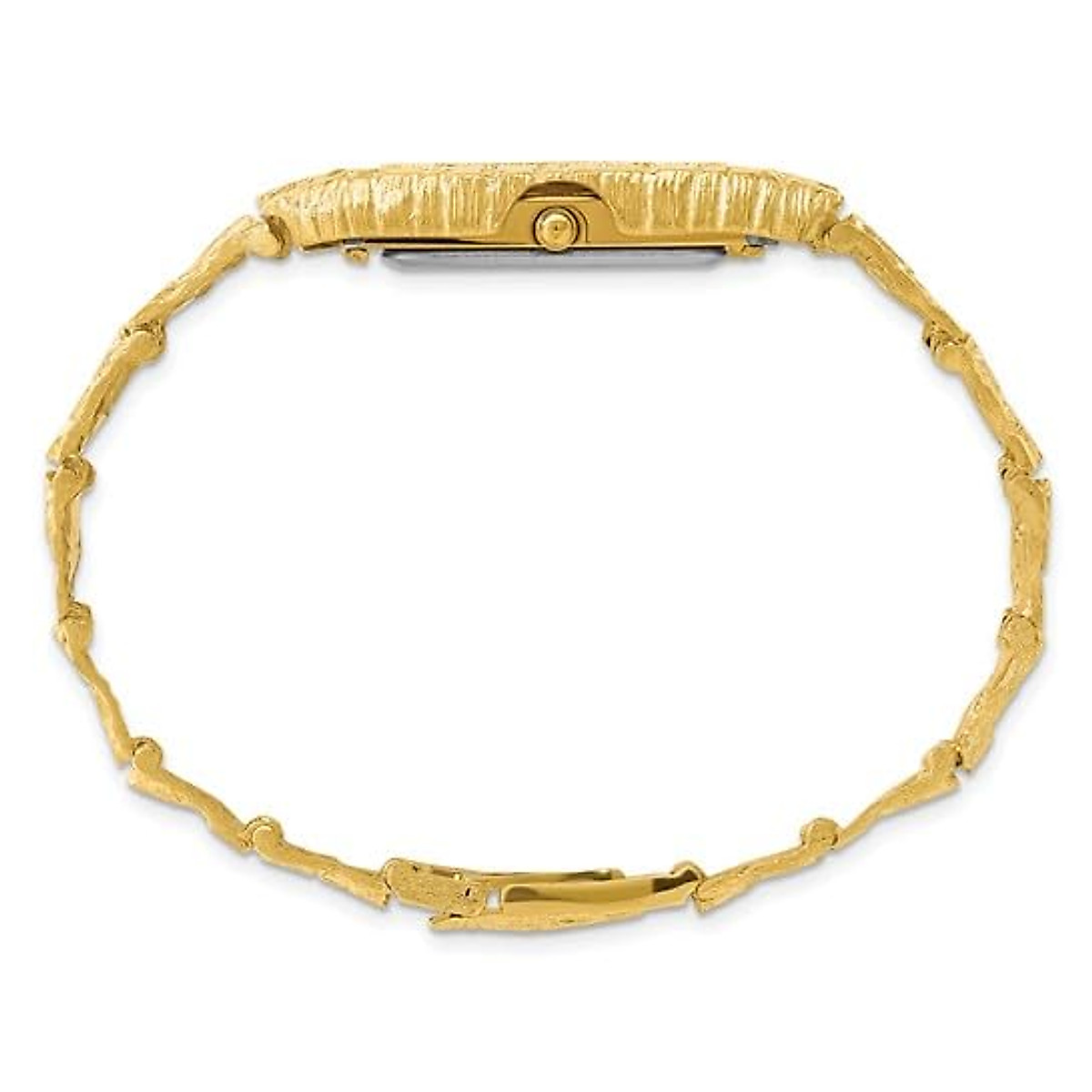 Men's 10k Yellow GoldChampagne Dial Square Shape Face Nugget Watch Fine Jewelry for Men Gifts for Him (27x47mm), 8"