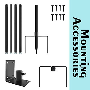 ERYTLLY Bird House Pole Mount Kit 80 Inch - Adjustable Hummingbird Bird Feeder Post Support Rod Universal Stand Set with 5 Prongs for Outdoor, Yard, Garden Decor, Black