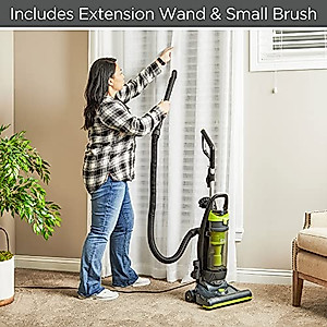 BLACK+DECKER Bagless Upright Vacuum Cleaner with Anti-Allergen HEPA Filer, Corded 1,200 Watt Motor & 5-Position Carpet Height Settings, (BDXURV309G), Gray/Green