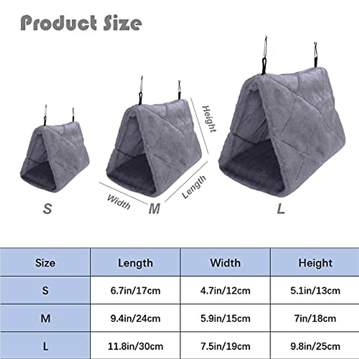 Bird Nest House Shed Hut Hanging Hammock and Comfort Corner Fleece Bird Blanket, Parrot Cage Snuggle Hut Warm Plush Bedding,Small Animals Shelter Plush Bedding for Parakeet Cockatiel Pigeon (S)