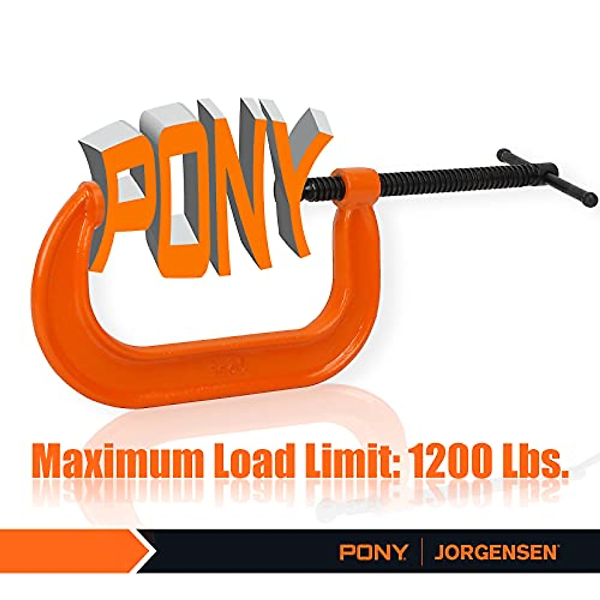 Pony 6-in C-Clamp Set, Clamps for Woodworking,1200lbs Load Limit, Ideal for most DIY, Woodworking and Household Clamping Projects-2 Pack