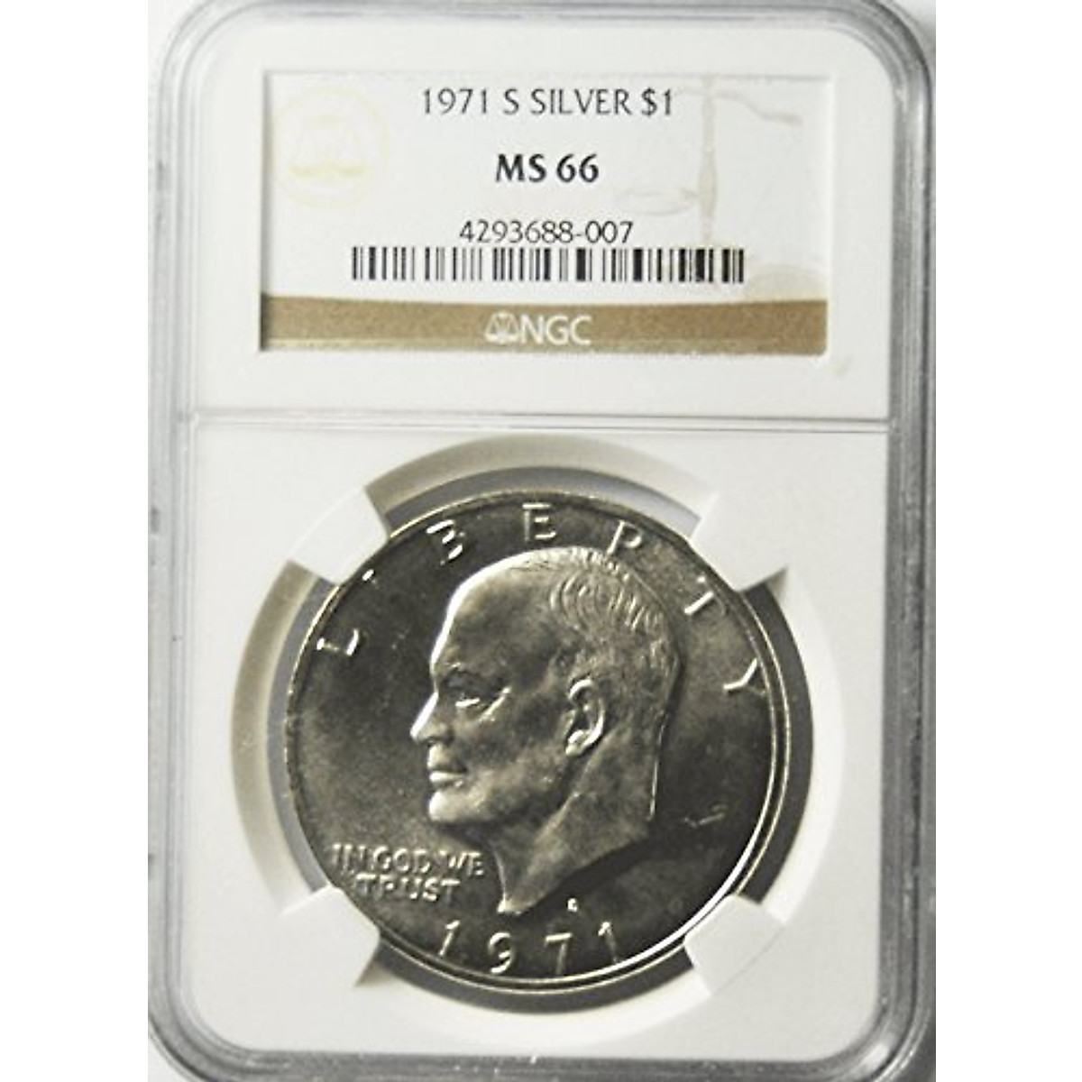 1971 S Eisenhower Silver Dollar $1 NGC MS66