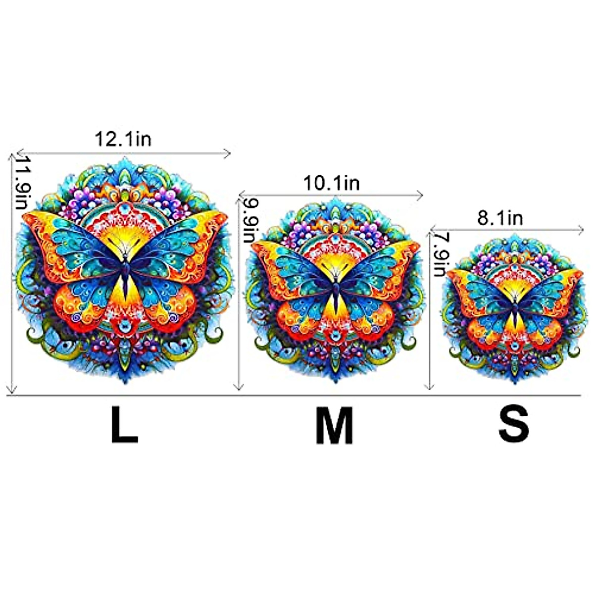 Wooden Jigsaw Puzzle Butterfly Shape, 200pcs 10.1x9.9in. Eco-Friendly Unique Animal Shape Mandarin Butterfly Puzzle Gift with Wooden Stand in Wooden Box for Adults and Kids