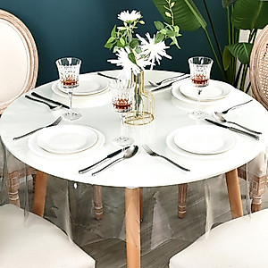 Nasitos 2 Pack Round Clear Plastic Tablecloth Protector 70 Inch-100% Waterproof Table Cover Vinyl Plastic Sheet, Thick Non Slip Wipeable Circular Table Cloth for Wedding, Banquet, Restaurant, Parties