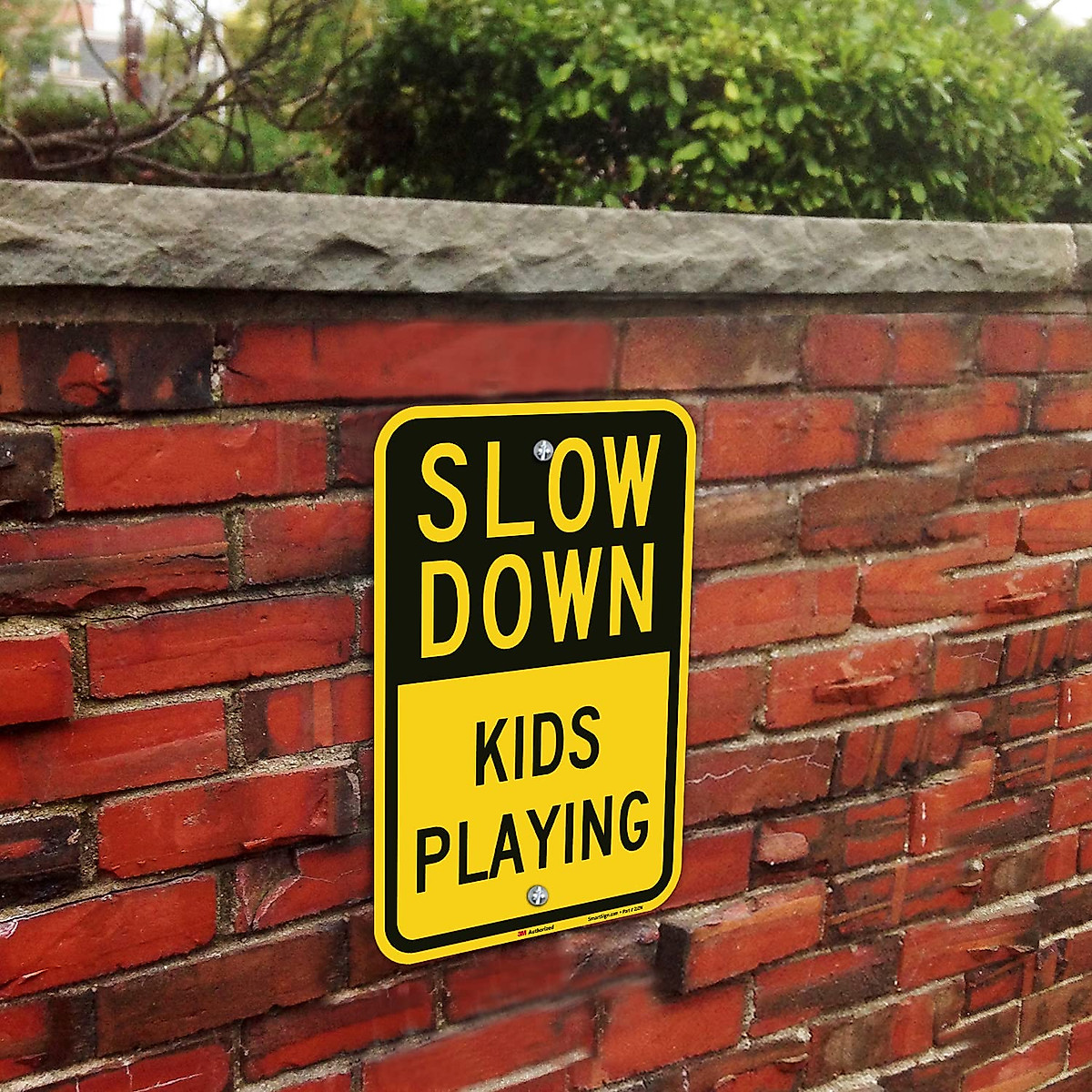 SmartSign "Slow Down - Kids Playing" Sign | 12" x 18" 3M Engineer Grade Reflective Aluminum