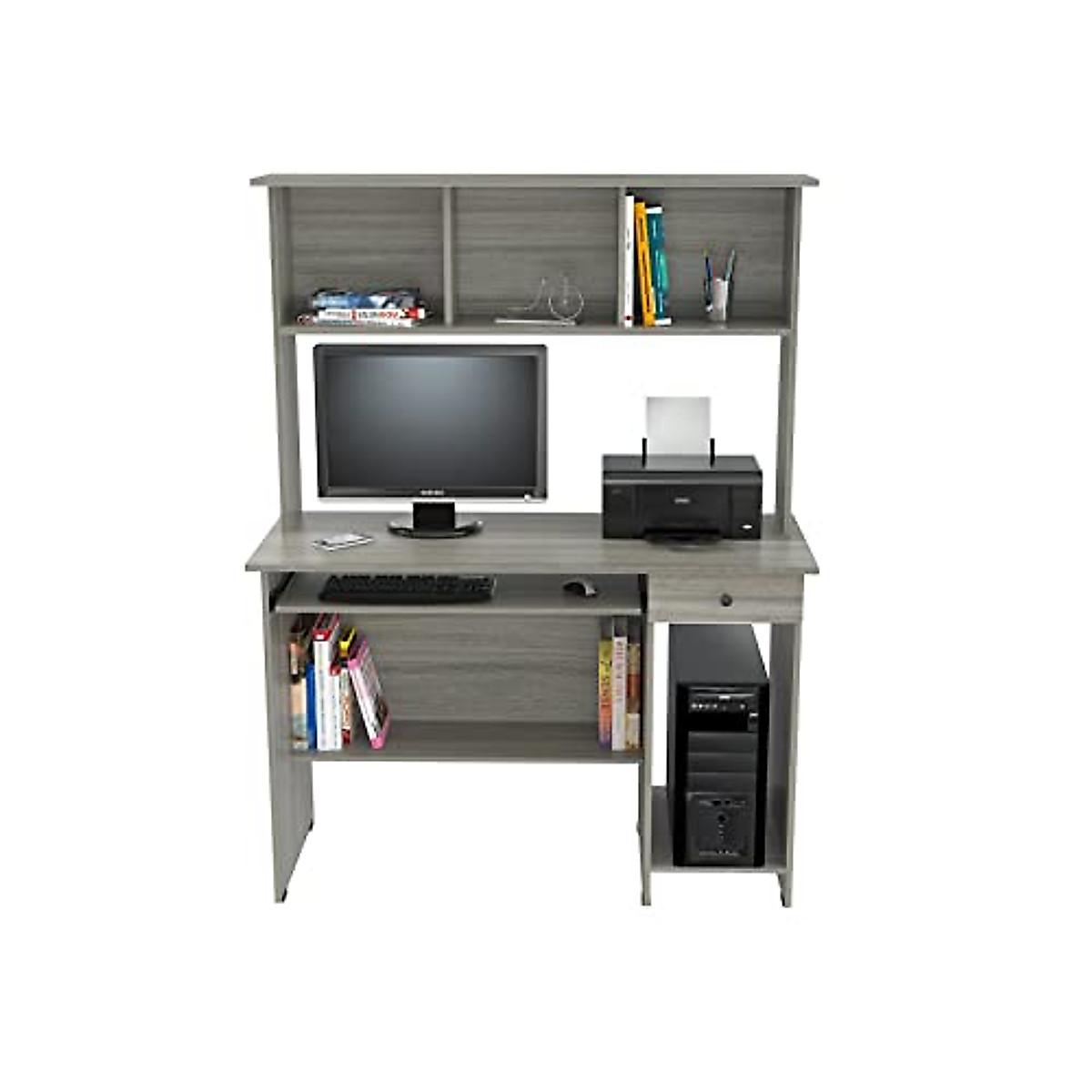 Inval Computer Desk, Smoke Oak