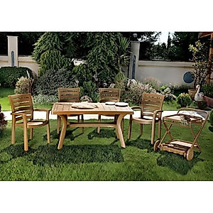 Compamia Marina Patio Dining Arm Chair in Teak Brown (Set of 2)