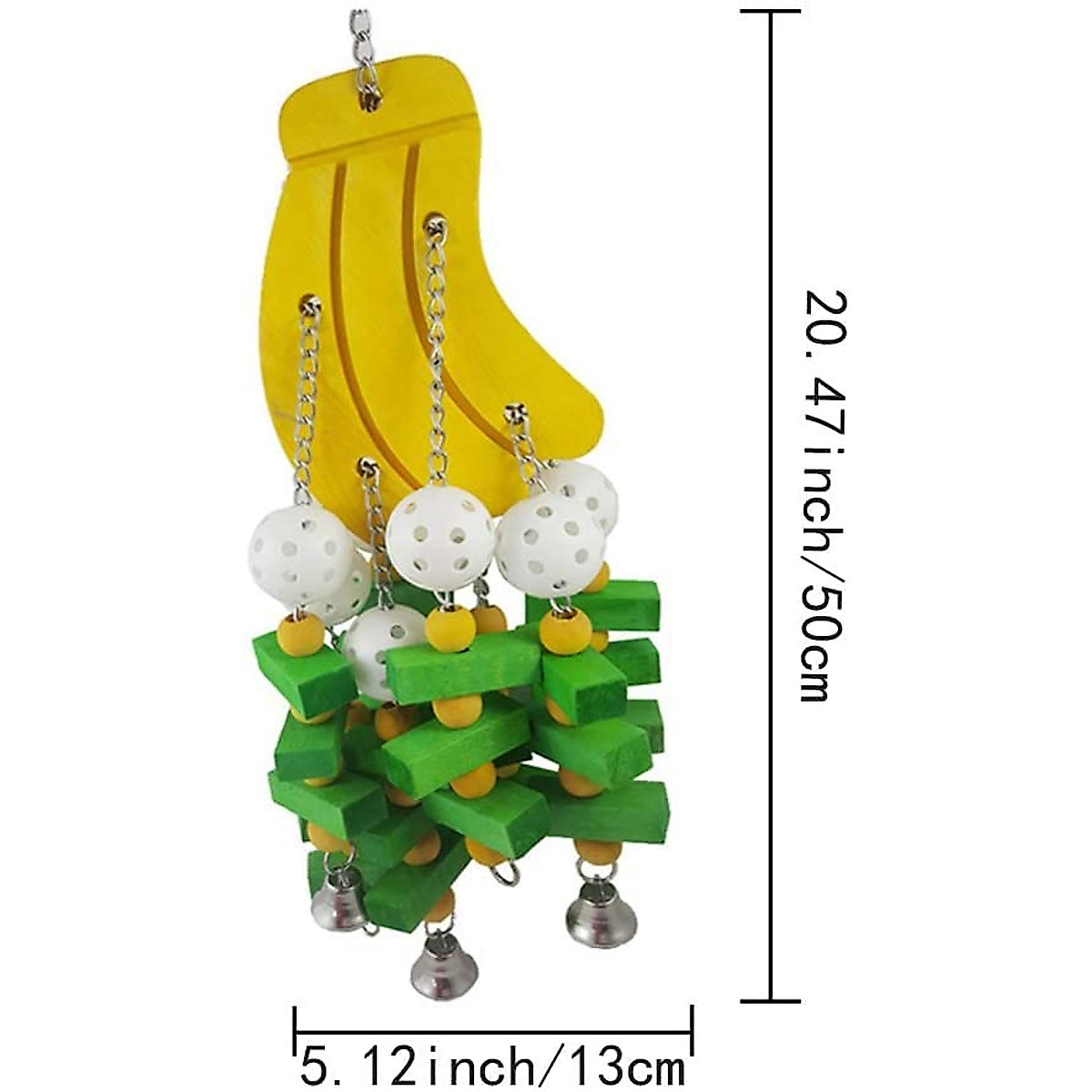 Litewoo Large Bird Parrot Chewing Toys, Colorful Banana Shape Chew Wood Toy for Medium Large Bird and Parrot
