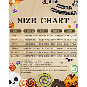 TUNEVUSE Mens Halloween Long Sleeve Shirt Scary Pumpkin Casual Button Up Shirt Funny Bat Costumes for Adult Black 3X-Large