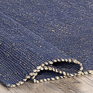 nuLOOM 12x15 Elfriede Jute & Cotton Hand Woven Area Rug, Natural, Solid Rustic Farmhouse Style, Weaved Design, Natural Fiber, For Bedroom, Living Room, Dining Room, Hallway, Office, Entryway