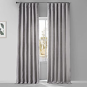 HPD Half Price Drapes French Linen Curtains For Room Decorations Light Filtering 50 X 120 (1 Panel), LN-XS1701-120, Earl Grey