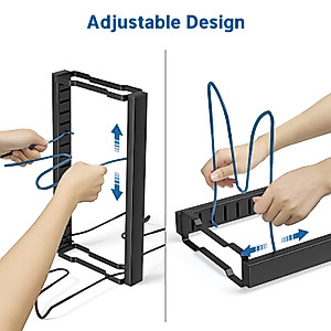 Bathmart Pots and Pans Organizer, 3 DIY Methods 8 Tier Pan Organizer Rack for Cabinet, Heavy Duty Pan Organizer Space Saving Pot Lid Organizer, Non-Slip Pot Rack for Kitchen Organization & Storage
