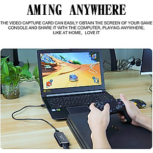 Audio Video Capture Card 1080P 30Hz HDMI to USB 2.0 Capture Card Record via DLSR for Gaming Streaming Live Broadcasting Teaching