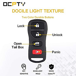 OCPTY 1X Flip Key Entry Remote Control Entry Remote key Fob for 02-17 for Nissan A ltima Maxima Murano 350Z Quest Armada Sentra Versa Pathfinder for Infiniti I35 G35 KBRASTU15