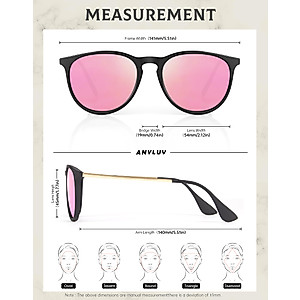 ANYLUV Womens Sunglasses Polarized Sunglasses-Womens: Trendy Sunglasses for Women 2024 UV400 Protection Round Classic Frame