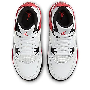 Jordan Boy's 4 Retro (Little Kid) White/Fire Red/Black/Neutral Grey 3 Little Kid M
