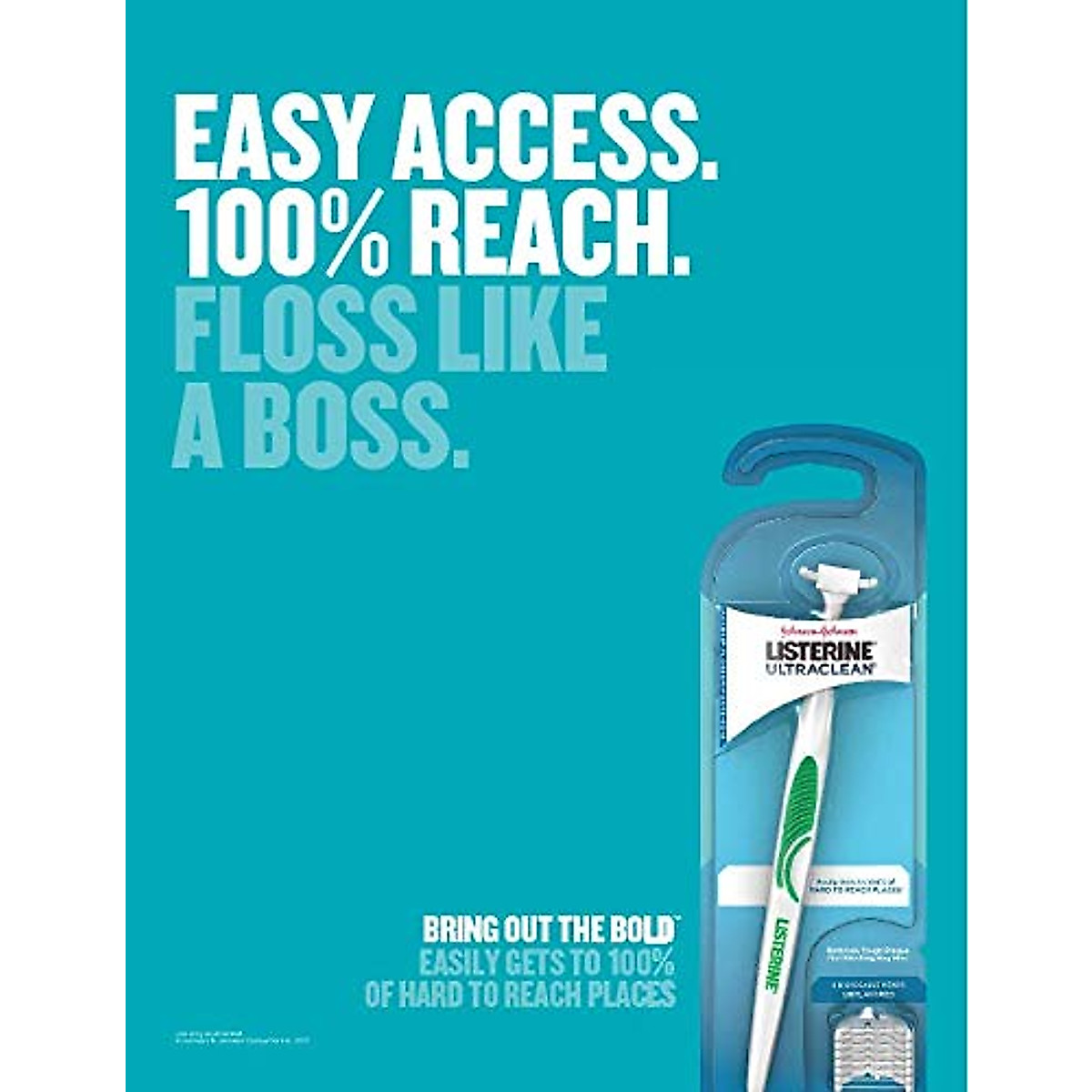 Listerine Ultraclean Access Flosser + 8 Refill Dental Flosser Heads, Oral Care and Hygiene
