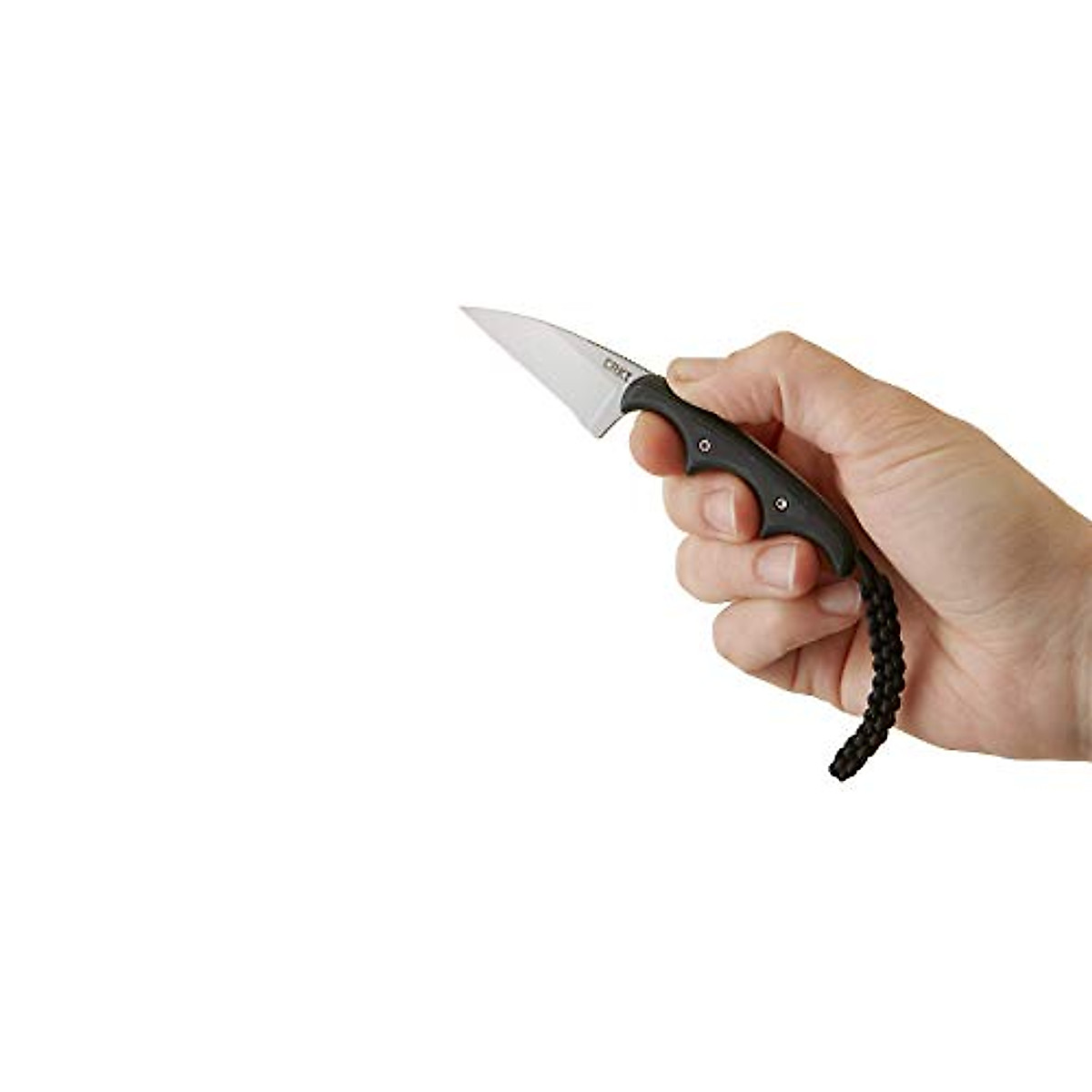 COLUMBIA RIVER KNIFE & TOOL CRKT Minimalist Wharncliffe Neck Knife: Compact Fixed Blade Knife, Folts Utility Knife, Bead Blast Blade, Resin Infused Fiber Handle, and Sheath 2385